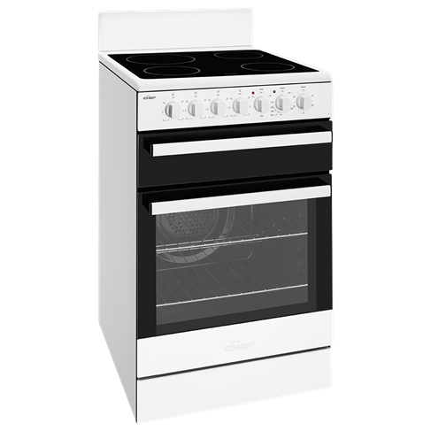 54cm white freestanding cooker - CFE547WB | Chef Australia