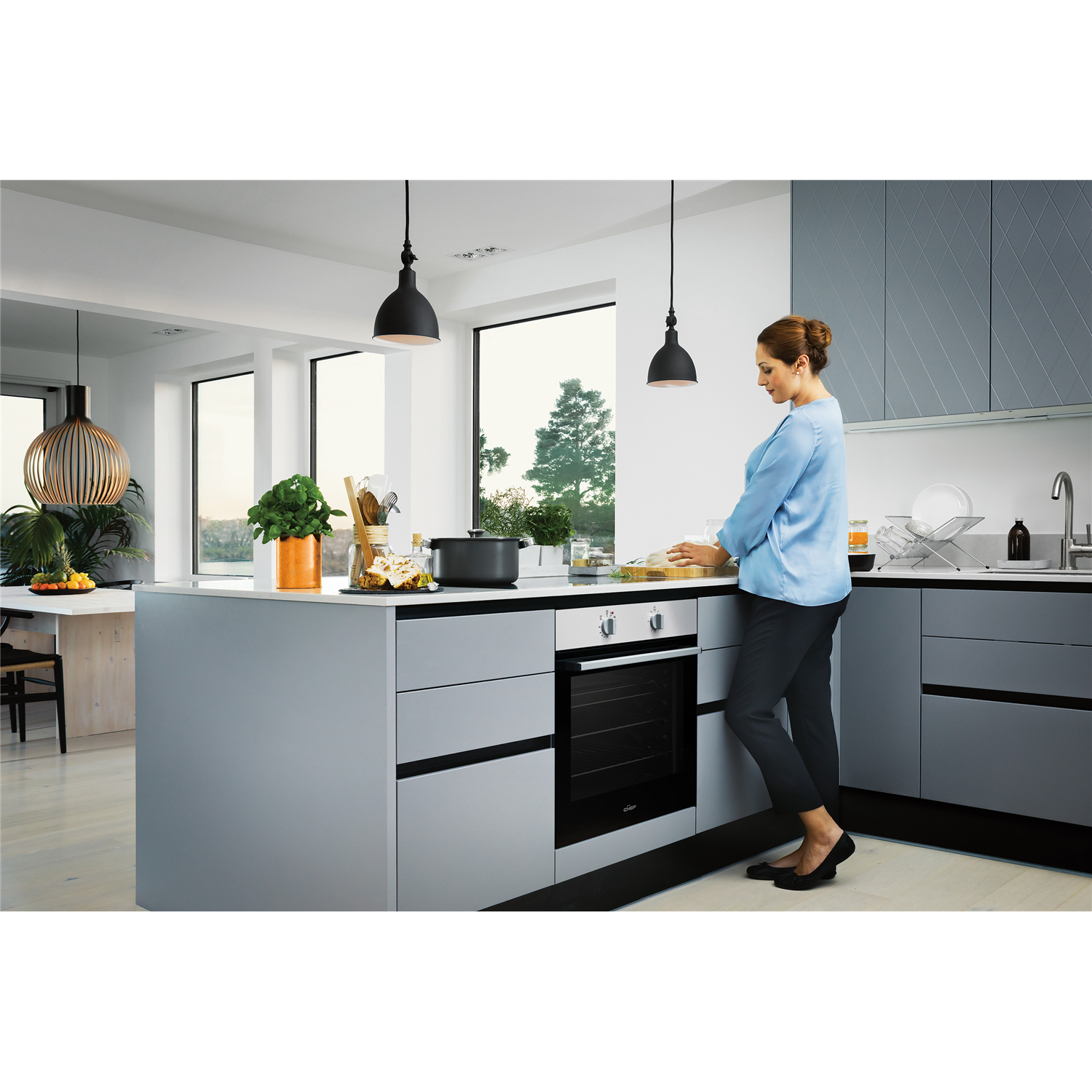 60cm multi-function 3 oven, white - CVE612WB