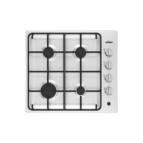 60cm 4 burner gas cooktop, stainless - CHG642SC