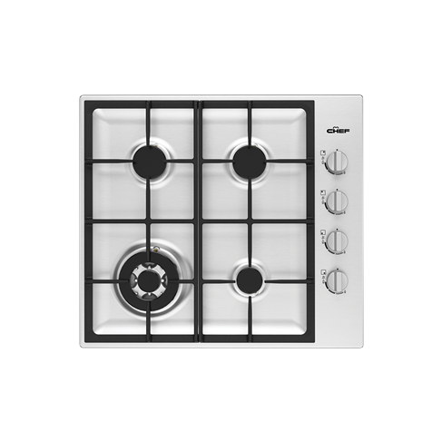 60cm 4 burner gas cooktop, stainless - CHG644SC