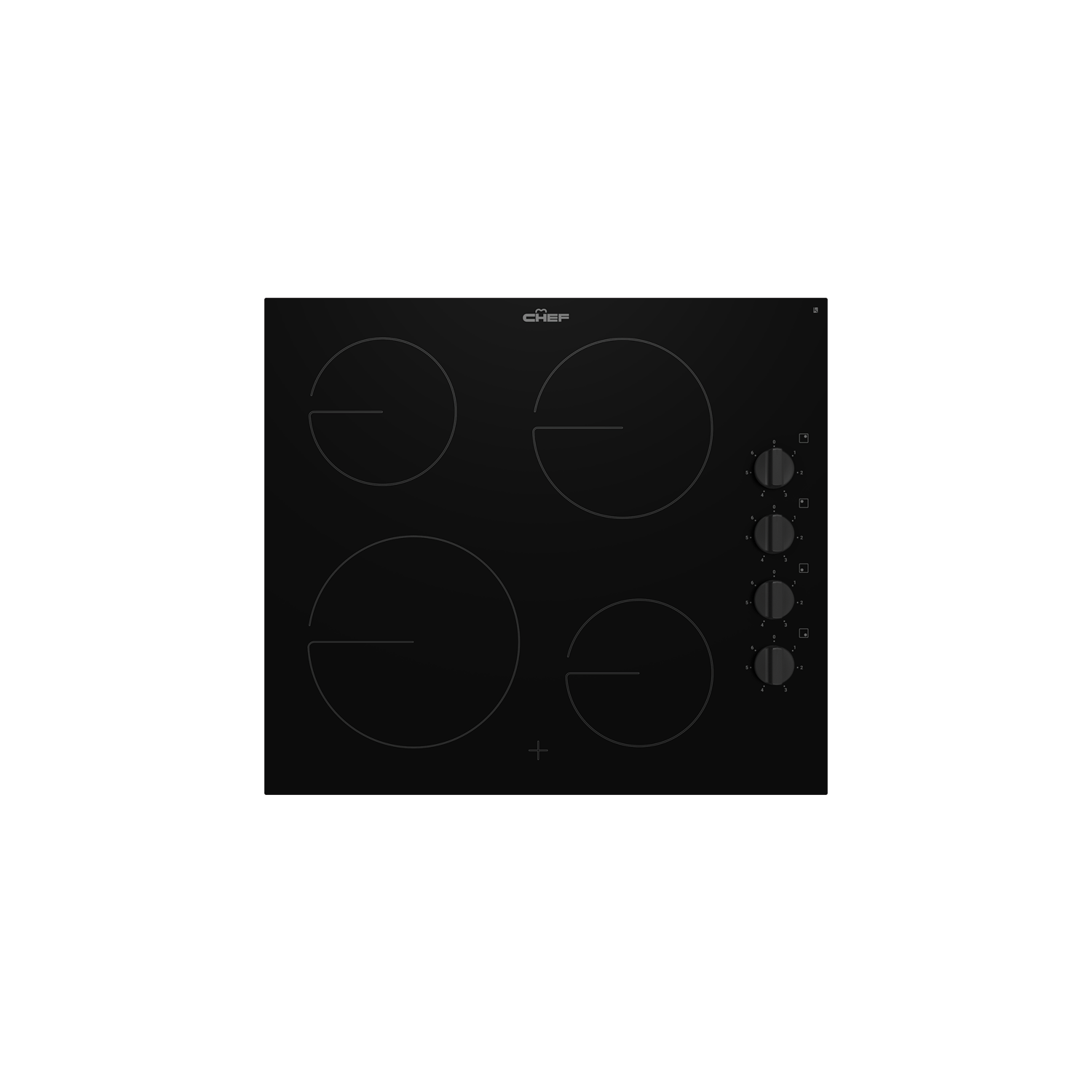 60cm 4 zone ceramic cooktop - CHC642BB | Chef Australia