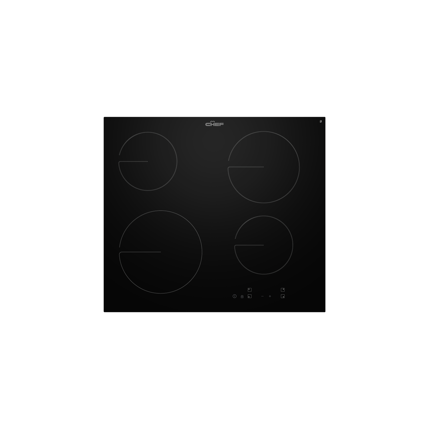 60cm 4 zone ceramic cooktop - CHC644BB | Chef Australia