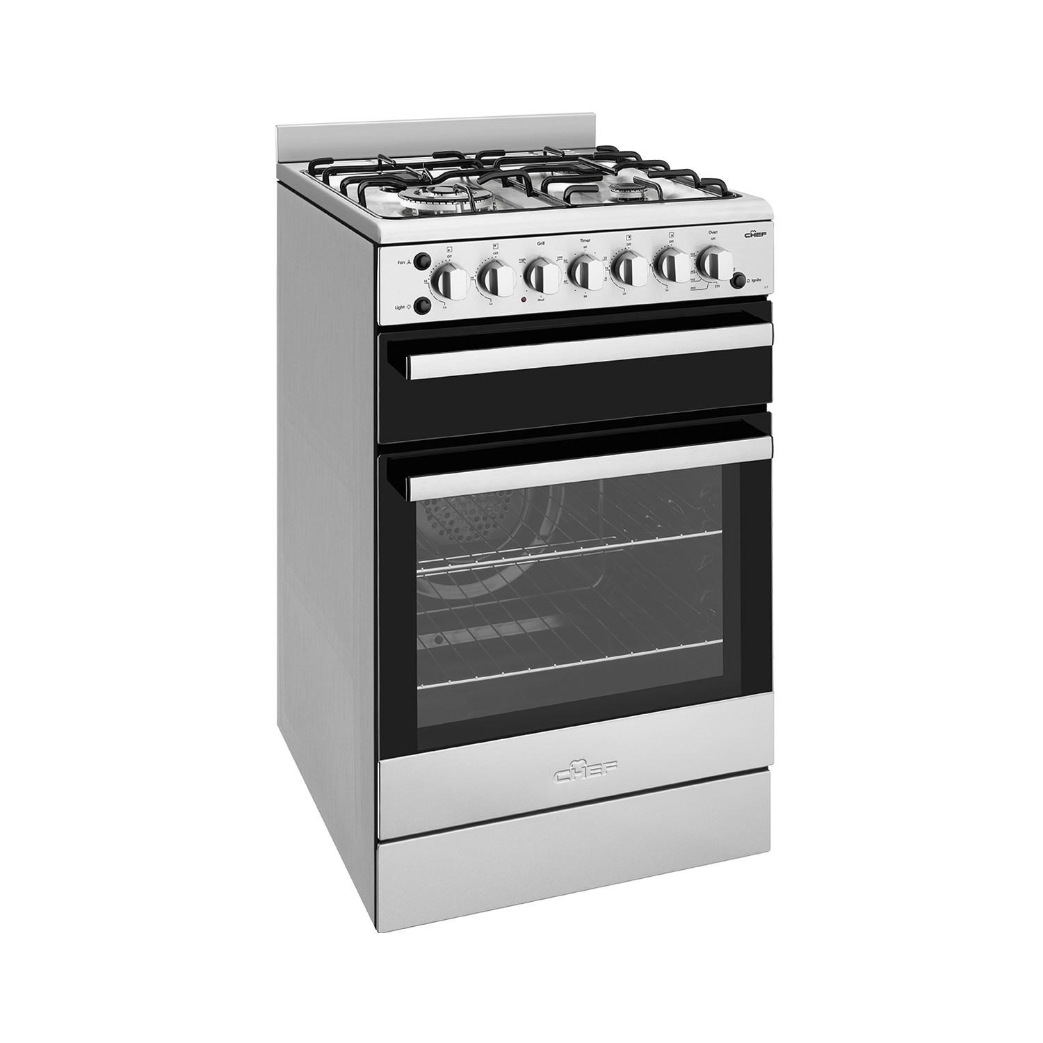 54cm Stainless Steel Freestanding Oven with Gas Cooktop - CFG517SCH